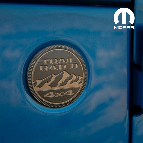 【未使用】MOPAR純正 TRAIL RATED サイド フェンダー エンブレム ブロンズ&ガンメタ/18y- ジープ JL ラングラー/20y- JT グラディエーター TrailRated ...