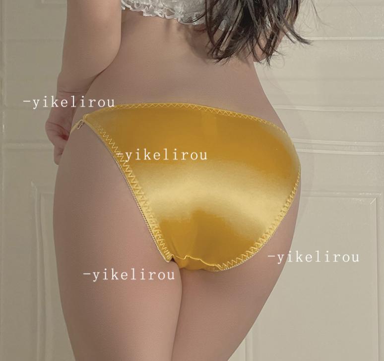 【未使用】177-K02(YE)XLサテン 光沢 パンティー アイス シルク 高級 モチーフ 艶々 セクシー ショーツ ランジェリー コスチューム 人妻 秘書 誘惑の落札情報詳細 ...