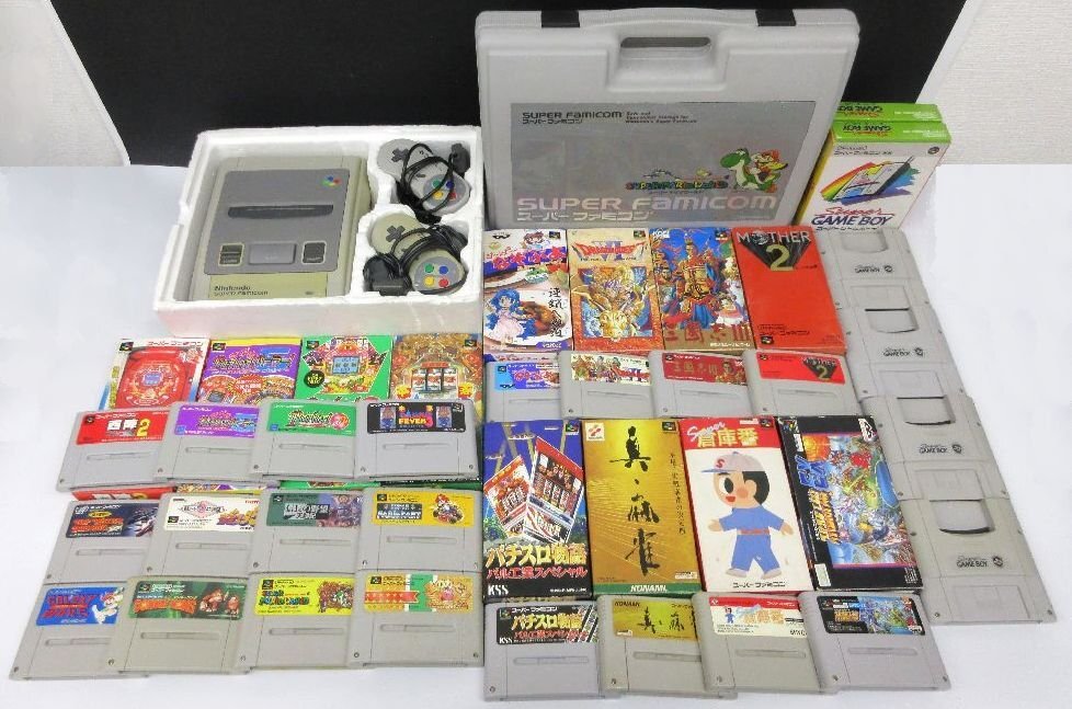 【やや傷や汚れあり】[ZEROnet] 任天堂 SF スーパーファミコン ソフト 本体 ジャンク ケース まとめ MOTHER2 ドラクエ スパロボ 箱入り 26点セット ★R77-51の落札 ...