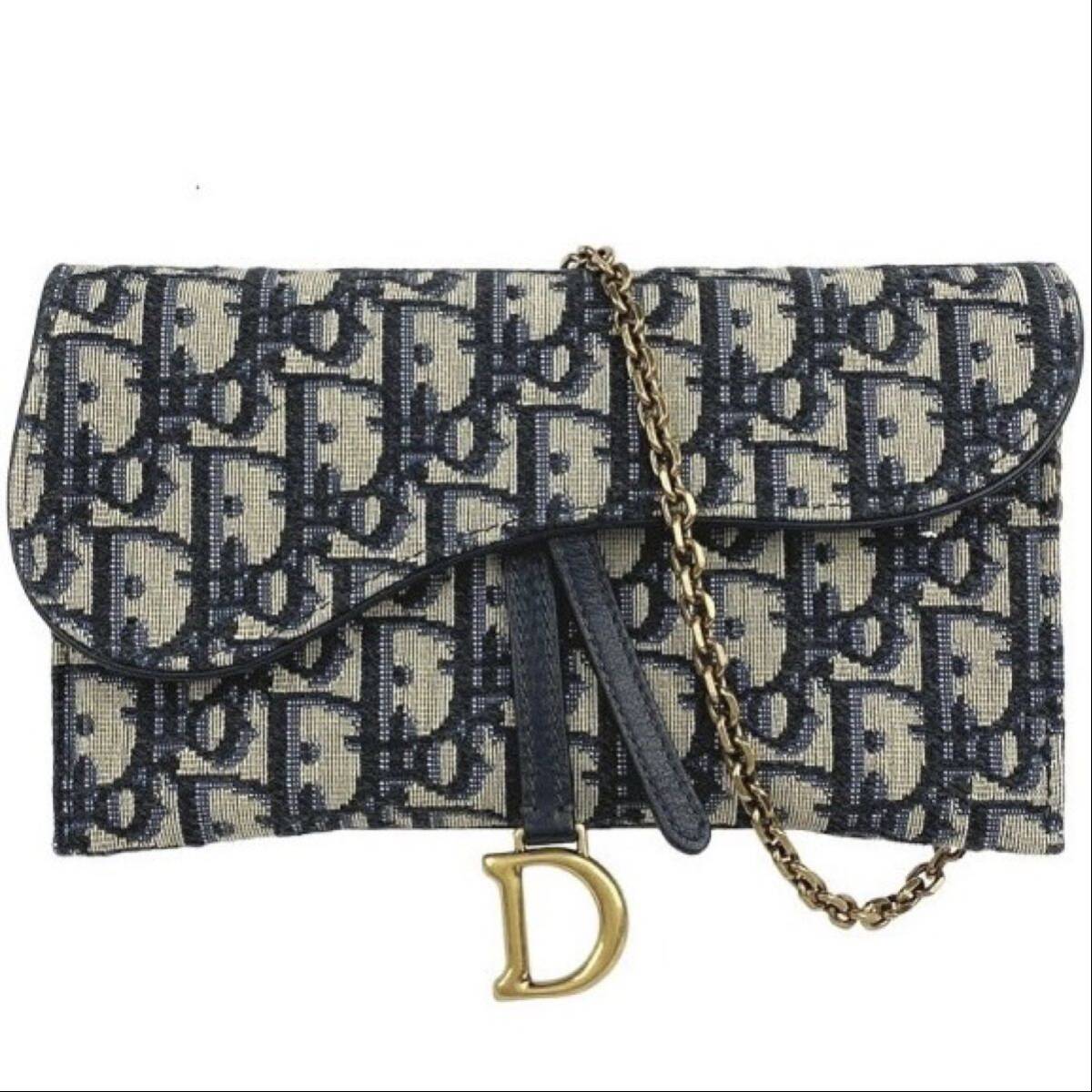 【目立った傷や汚れなし】1円 Christian Dior 極美品 クリスチャンディオール トロッター オブリーク チェーンウォレット ...