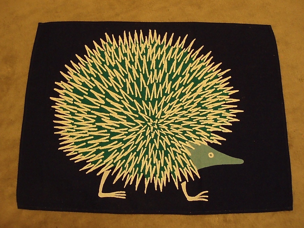 【新品】 AASE OG PREBEN JANGAARD はりねずみ ランチョンマット（紺） デッドストック ビンテージ 60’S 70’S ...