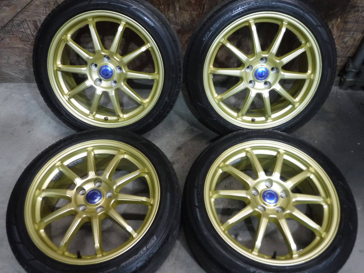 【18×7.5J+48 PCD114.3 5H】AL軽量アルミホイール＆【225/45R18】ダンロップタイヤ 4本 ヴェゼル、オデッセイ、レヴォーグの落札情報詳細 - Yahoo ...