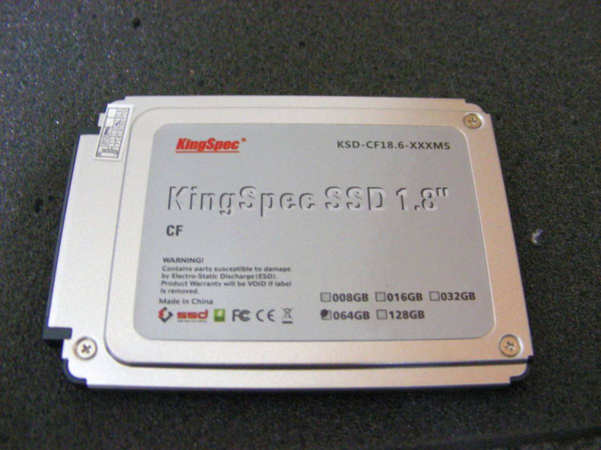 KingSpec SSD 64GB KSD-CF18.6-064MS 1.8インチ IDE 50ピンの落札情報詳細 - Yahoo ...