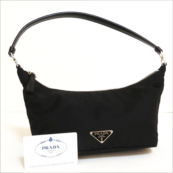 ★1円スタート★極美品★PRADA（プラダ）ナイロン ハンドバッグ アクセサリーポーチ ブラック BR1267 Gカード有りの落札情報詳細 - Yahoo!オークション落札価格検索 オークフリー