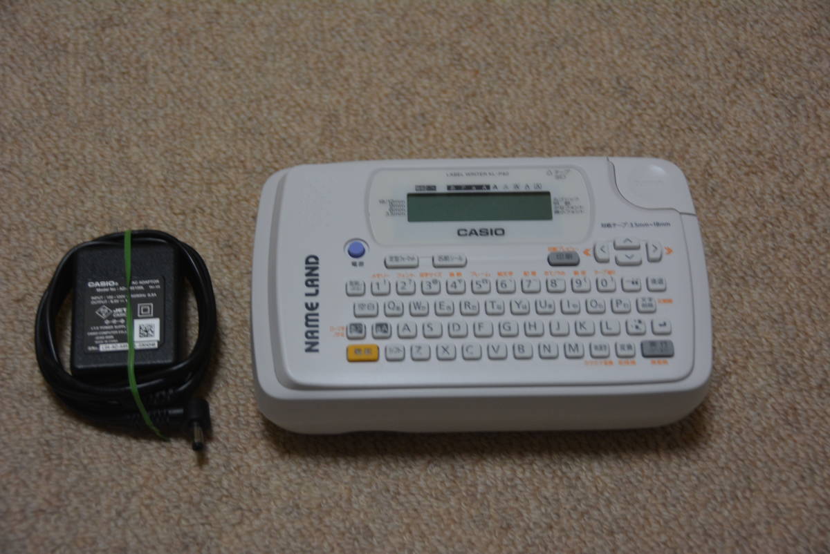 カシオ ネームランド NAME LAND KL-P40 ACアダプター AD-A95100L 付き 中古 動作品 中古 白色 9mmテープ付き ...