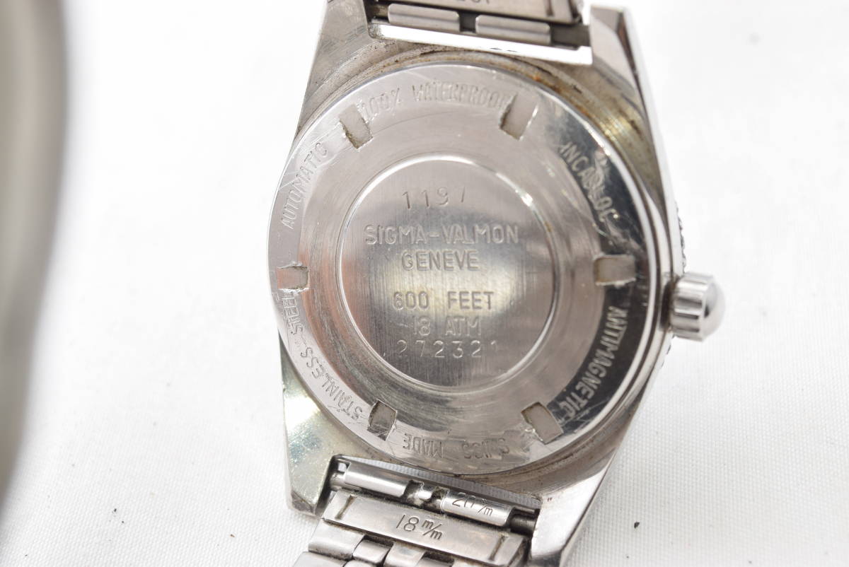S★稼働品☆SIGMA-VALMON シグマ ヴァルモン GENEVE ジュネーブ 21 RUBIS 21石 デイト 自動巻き ダイバー ...