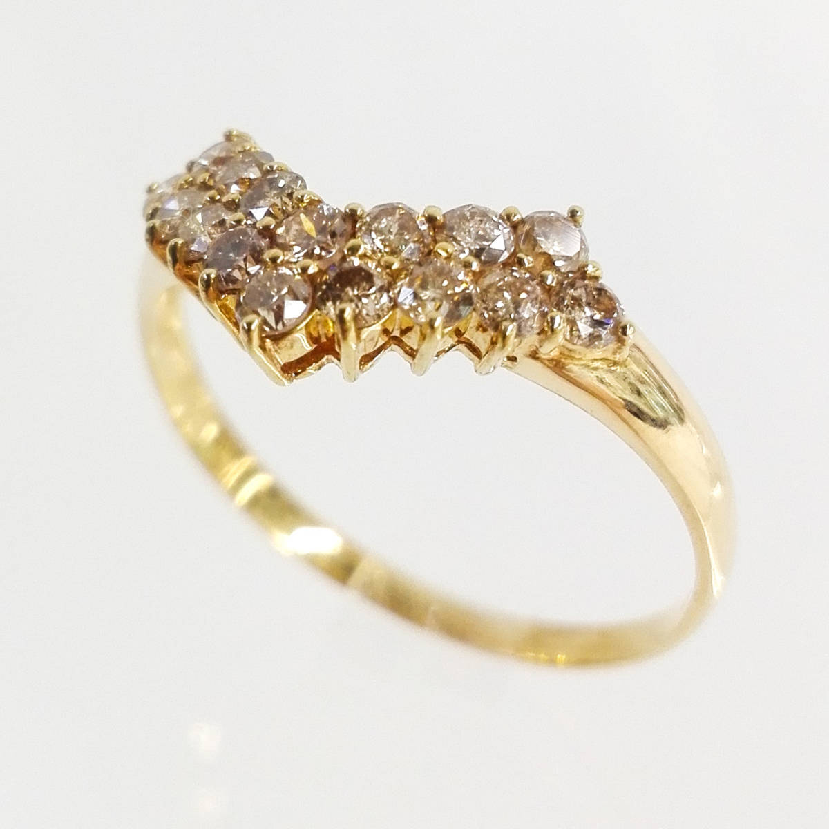 K18 指輪 約14号 約1.6g ダイヤモンド付き 0.50ct イエローゴールド レディースの落札情報詳細 - Yahoo!オークション落札価格検索 オークフリー