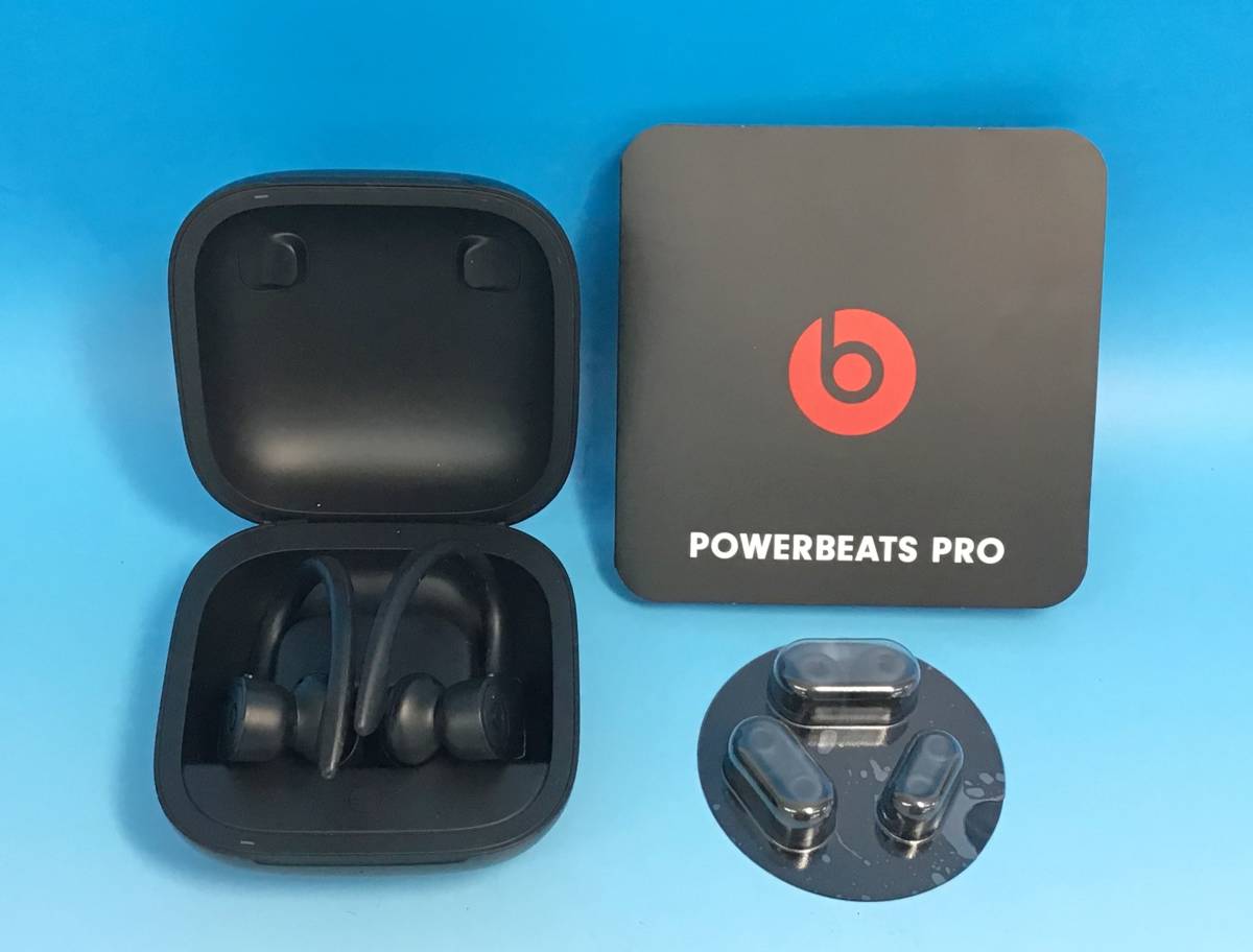 Apple POWERBEATS PRO 完全 ワイヤレスイヤホン A2048 A2047 EMC3239 黒/ブラック H1ヘッドフォン ...