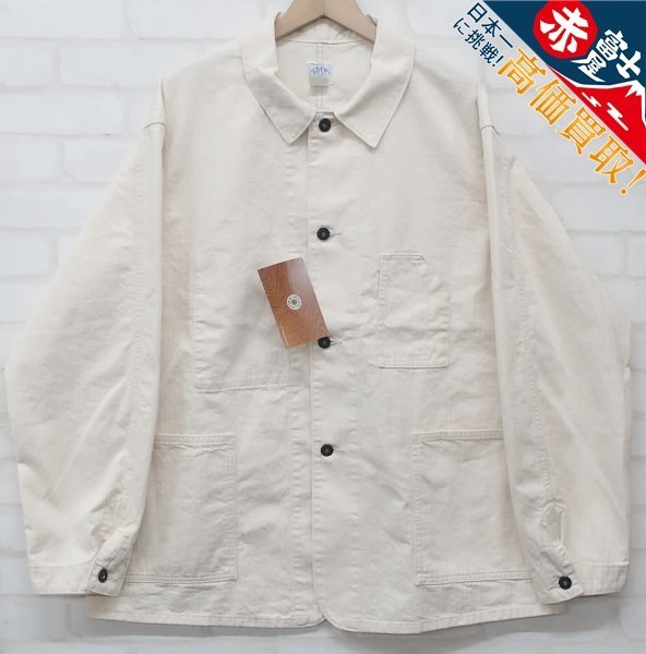 【傷や汚れあり】6T2292-1/未使用品 ポストオーバーオールズ WALKABOUT 4 HBT ジャケット 3108-HBTN POST ...