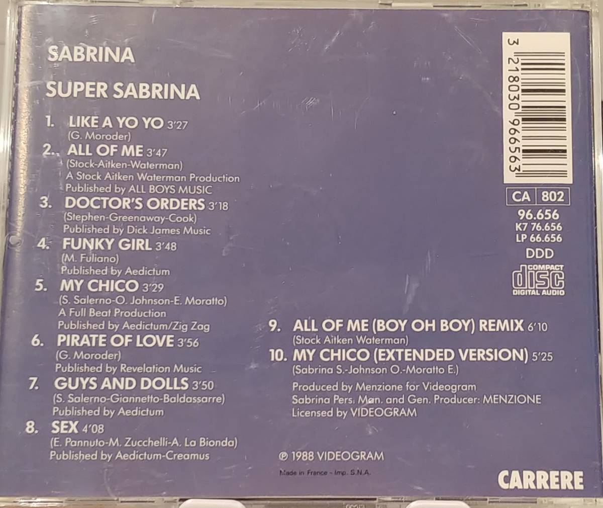 【やや傷や汚れあり】 送料込 サブリナ CD 【 SUPER SABRINA 】Stock Aitken Waterman PWL ジョルジオ ...
