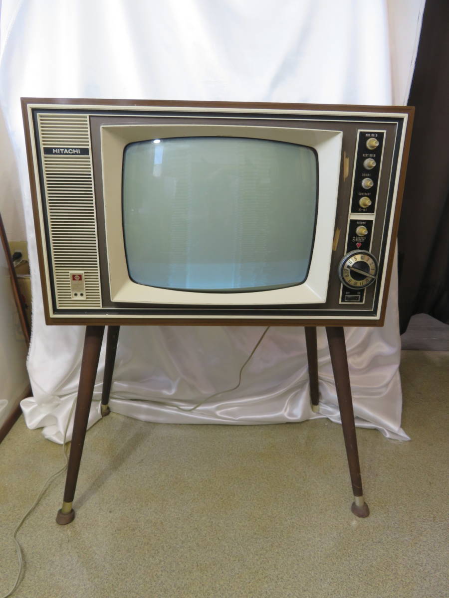 【傷や汚れあり】【昭和レトロ】 日立 HITACHI ブラウン管 テレビ ST-16T TV RECEIVER SET 現状品 アンティーク ...