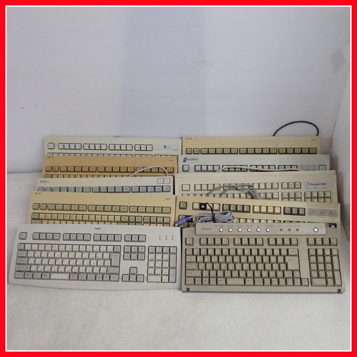 【全体的に状態が悪い】 NEC/SONY/SANWA/PackardBell等 PC用キーボード まとめて10台セット 動作未確認 ...