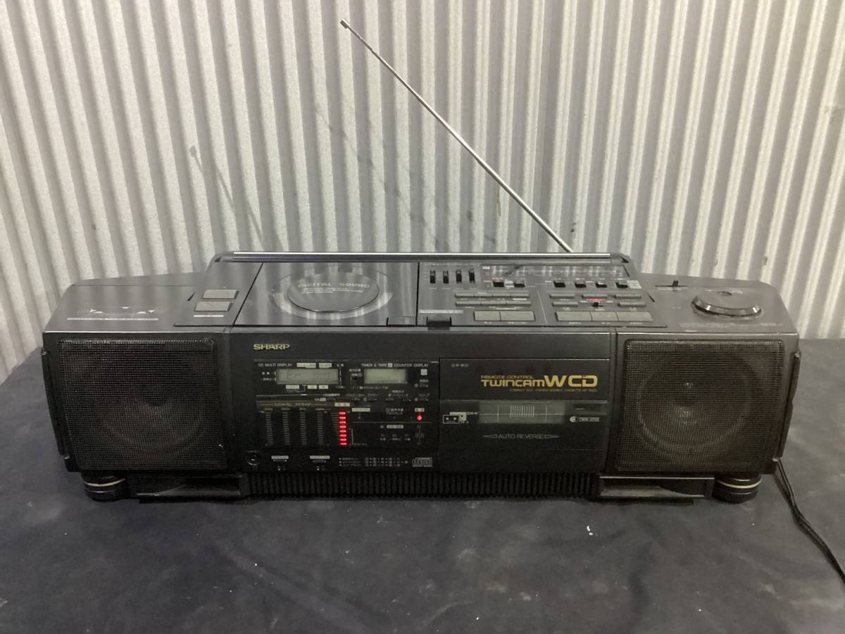 【傷や汚れあり】SHARP シャープ TWINCAM WCD QT-70CD ラジカセ ラジオカセットレコーダー 通電確認済み、現状品 動作未 ...