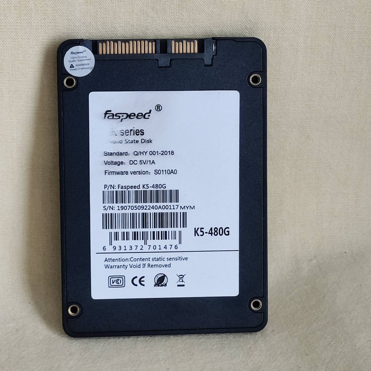 【やや傷や汚れあり】【9G0157】faspeed K5-480G SSD 480GBの落札情報詳細 - ヤフオク落札価格検索 オークフリー