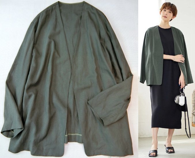 【未使用】 icb大きいサイズ48今季夏最新Unleashノーカラージャケット/ダークカーキ24,090円 の落札情報詳細 - ヤフオク落札価格検索 オークフリー