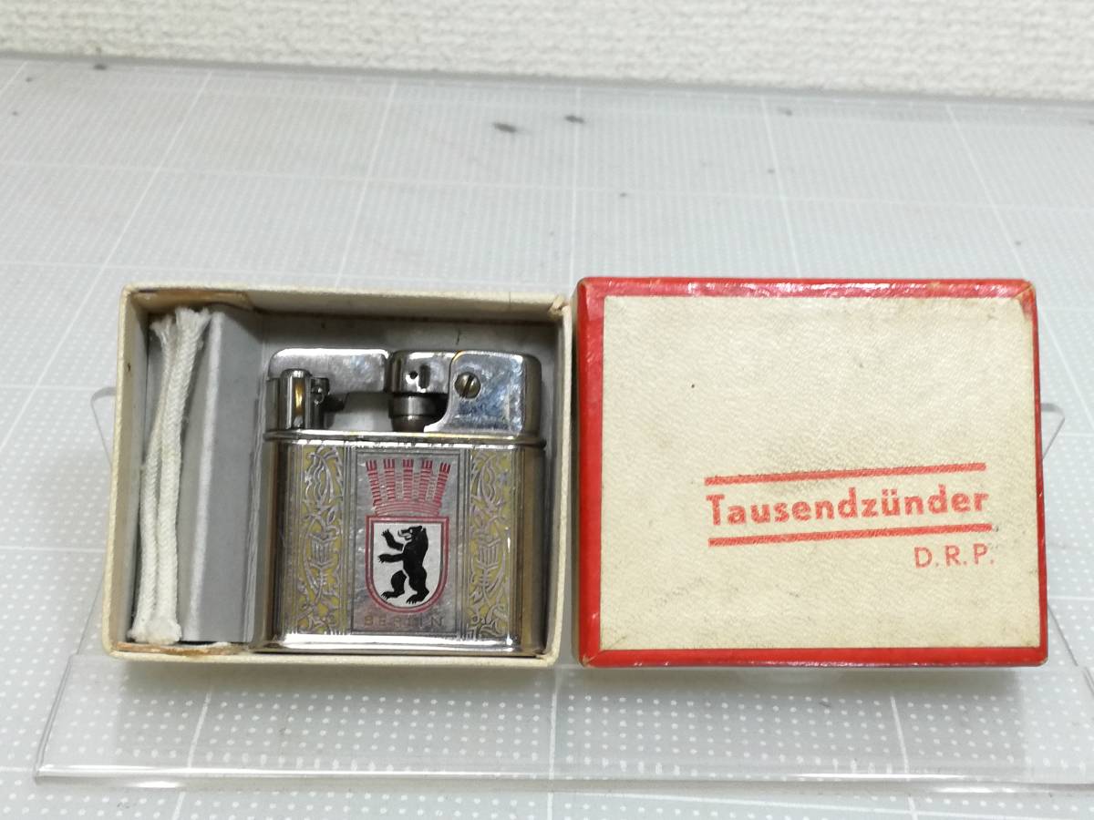【やや傷や汚れあり】ヴィンテージ Tausendzunder ワンタッチ オイルライター VINTAGE D.R.P 1000 LUNDER ...