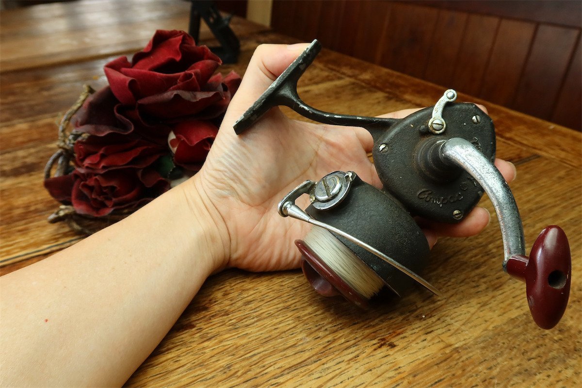 【やや傷や汚れあり】COMPAC 国産オールドスピニングリール 植野精巧オリムピック 検) 大森製作所 ABU CARDINAL 4 6 ...