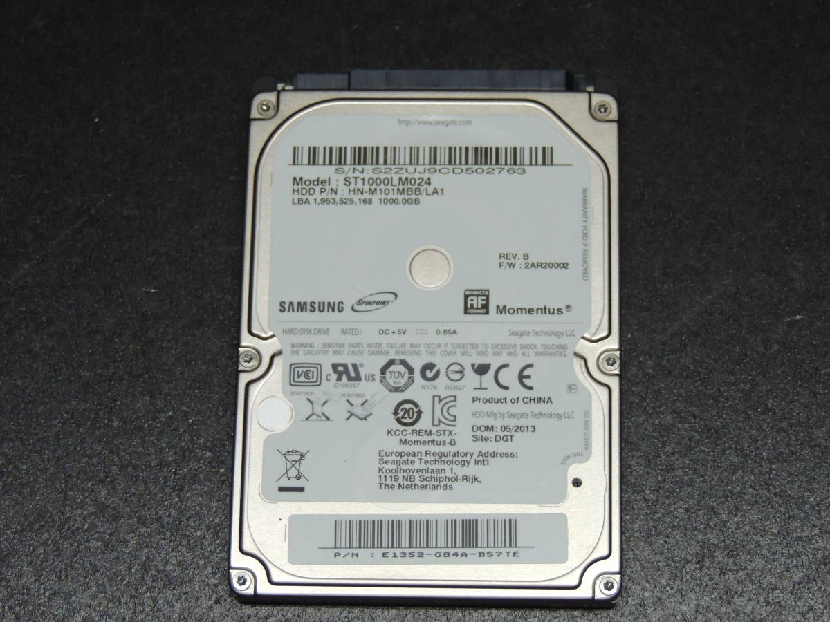 【目立った傷や汚れなし】【検品済み/使用478時間】Seagate(SAMSUNG) 1TB HDD ST1000LM024 管理:r-64の ...