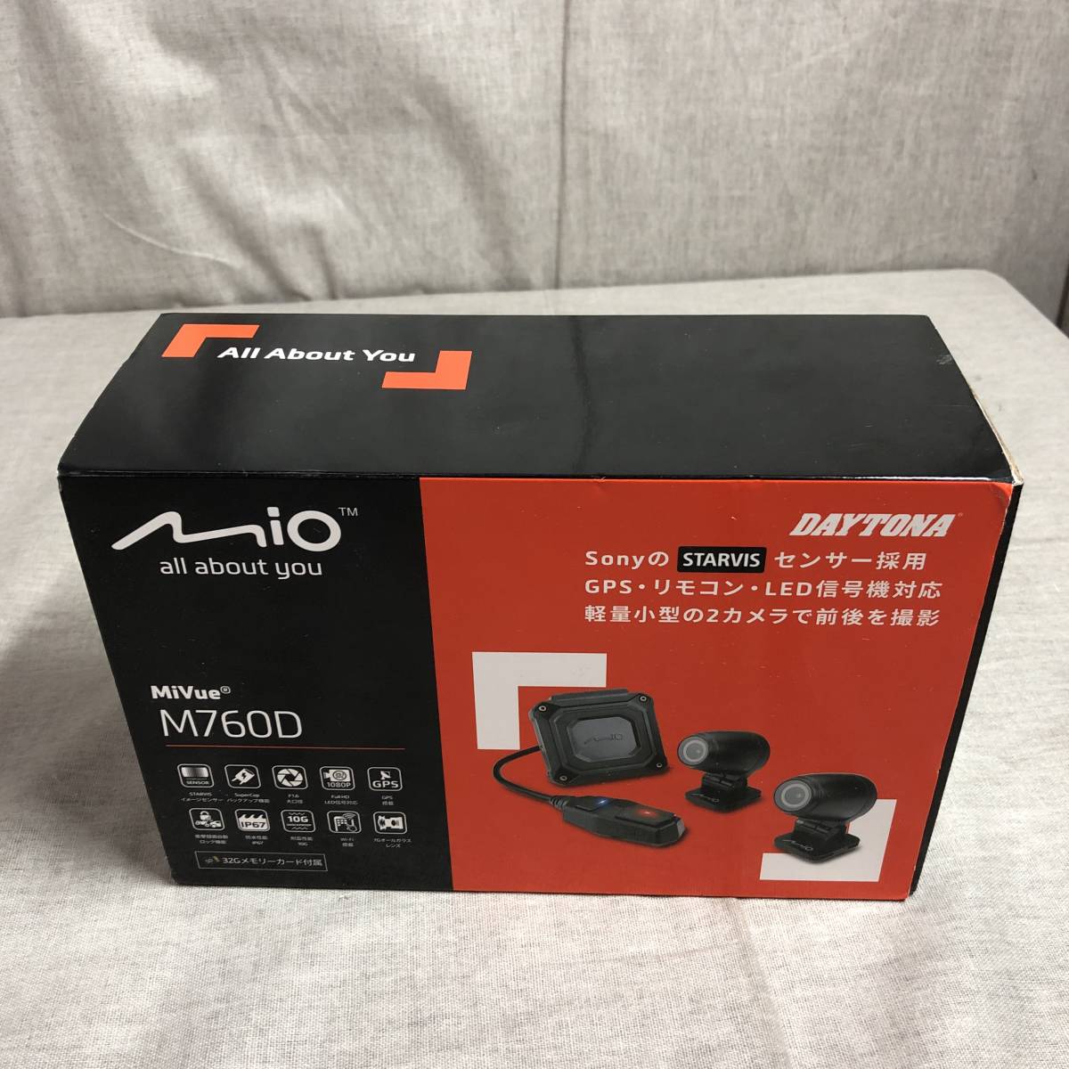 【目立った傷や汚れなし】現状品 デイトナ Mio(ミオ) バイク用 ドライブレコーダー 前後2カメラ MiVue M760D 17100の落札情報詳細 - ヤフオク落札価格検索 オークフリー