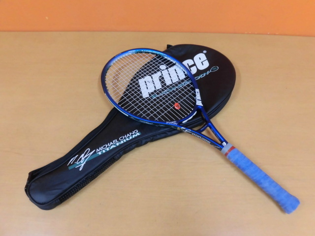 【やや傷や汚れあり】9093P Prince プリンス 硬式用 テニスラケット MICHAEL CHANG TITANIUM OS マイケル ...