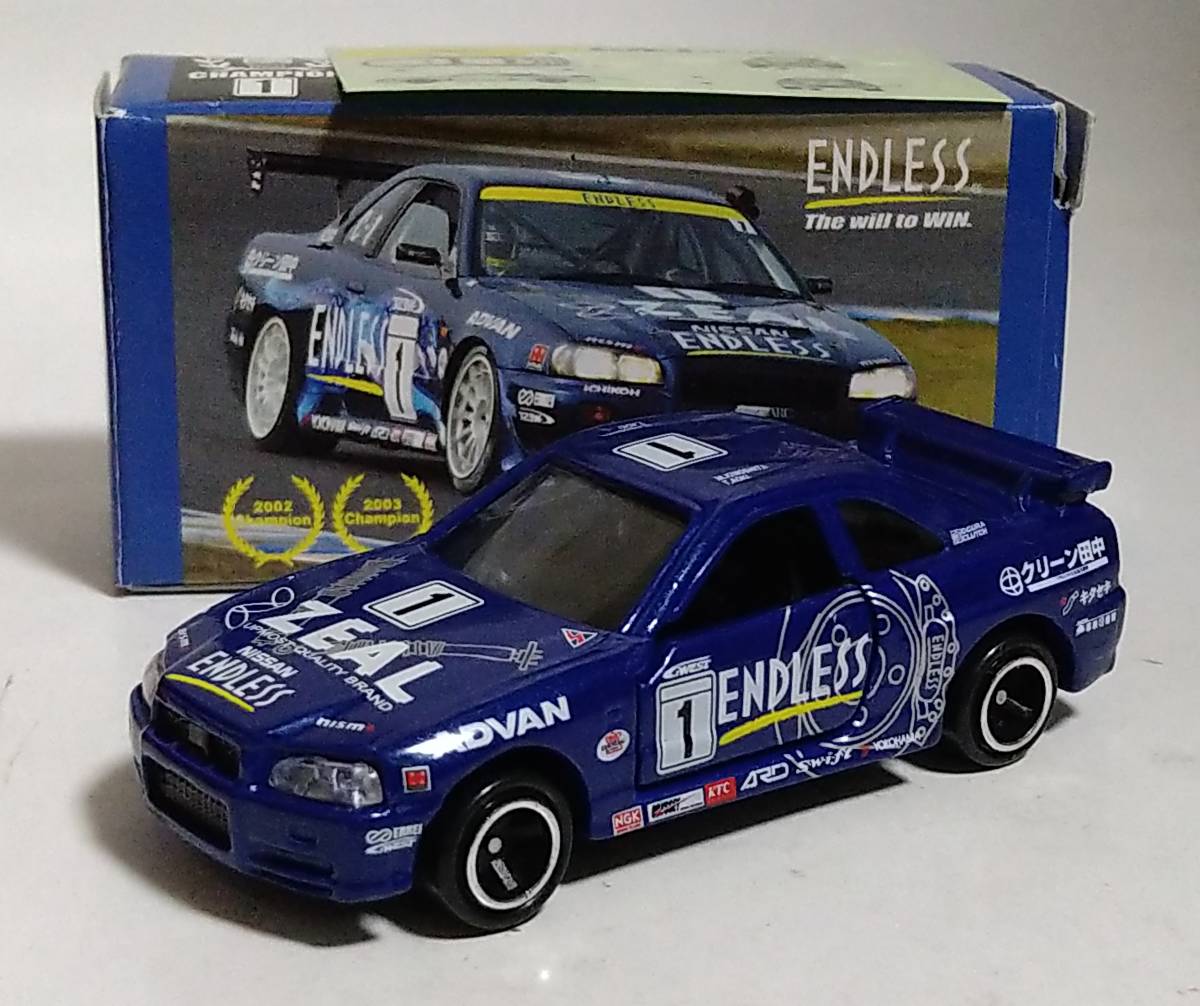 【未使用に近い】★新品★トミカ 日産 スカイライン GT-R R34 レーシング ENDLESS ADVAN GTR スーパー耐久 #3 ...