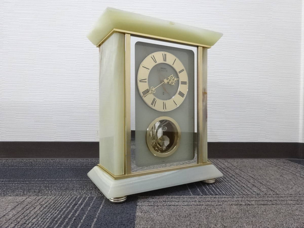 【傷や汚れあり】S-54 SEIKO エンブレム 置時計 メロディ時計 ハイファイ音源 美品 HW474L EMBLEM セイコー インテリア ...