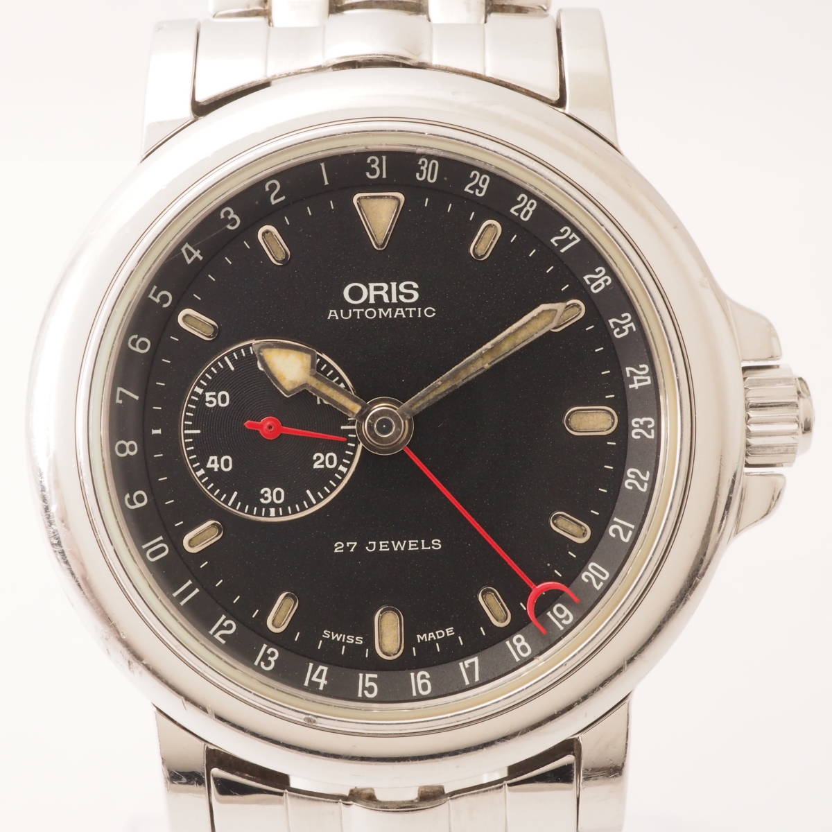 【傷や汚れあり】【希少品】オリス ポインターデイト スモールセコンド 7467B Cal,640 ORIS 27石 SS 自動巻 裏スケ ...