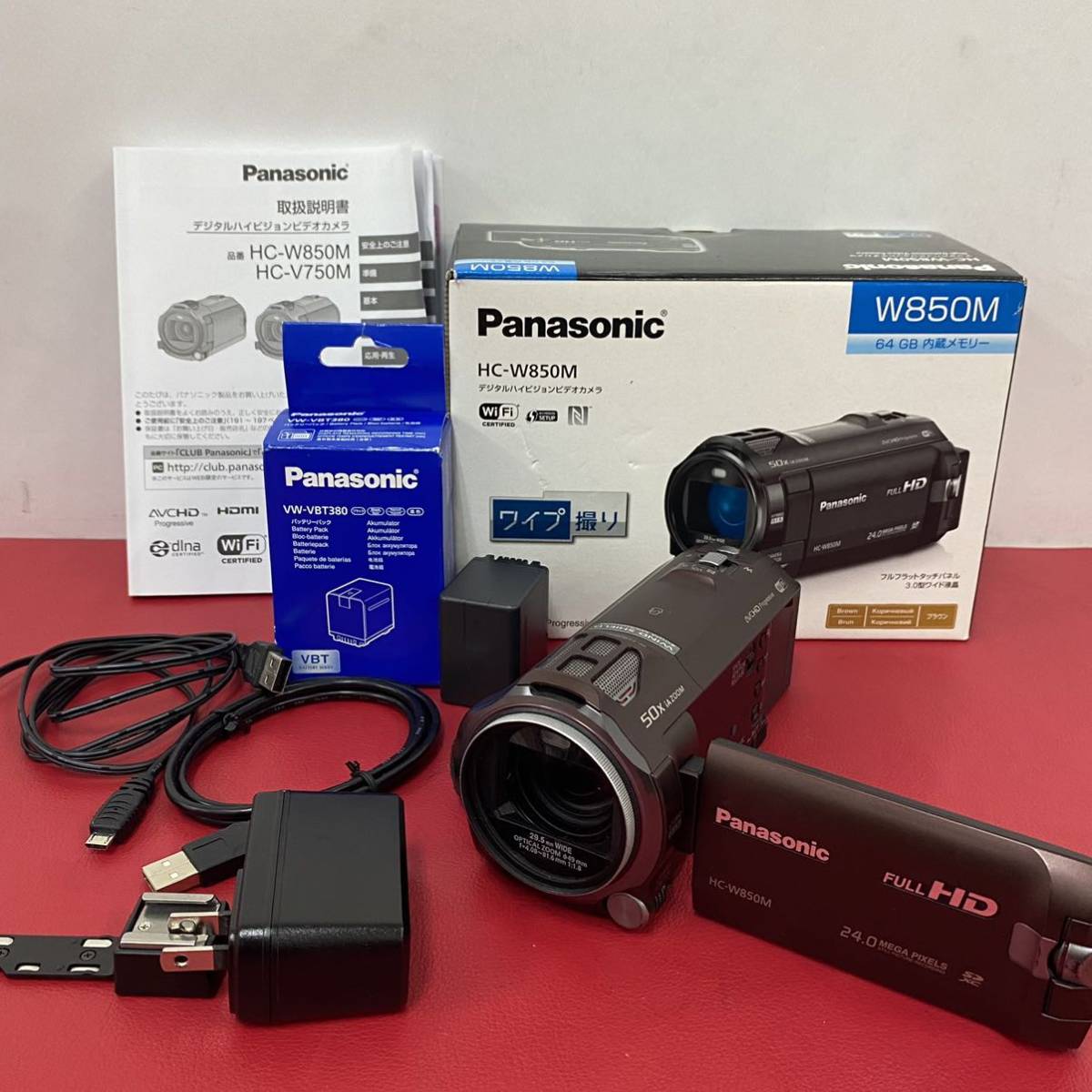 【やや傷や汚れあり】 B Panasonic HC-W850M デジタルハイビジョンビデオカメラ ハンディカム ブラウン 付属品 パナソニック の落札情報詳細| ヤフオク落札価格情報 オークフリー
