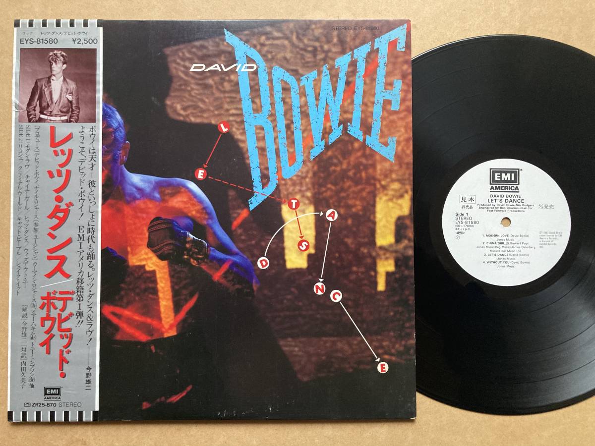 【目立った傷や汚れなし】見本盤 David Bowie デビッド・ボウイ Lets Dance レッツ・ダンス 帯付き Eys