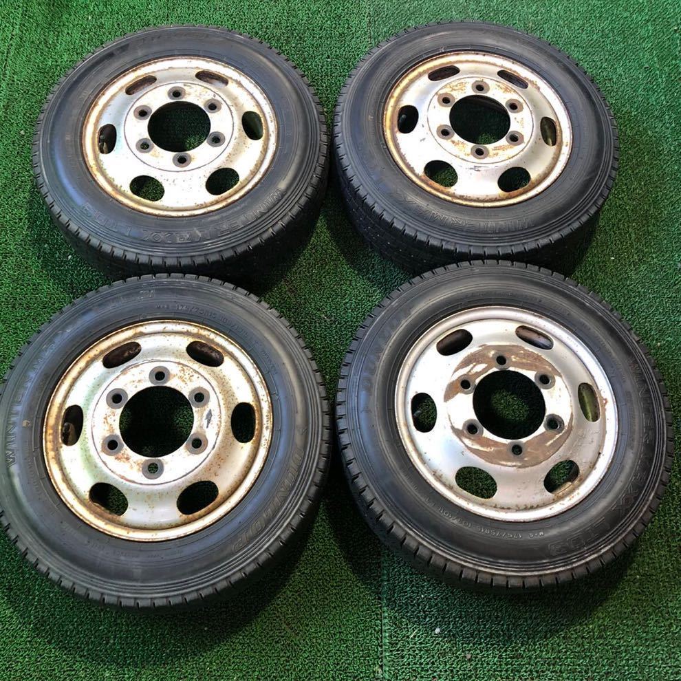 【傷や汚れあり】AB 067 ダンロップ WINTER MAXX LT03 深溝 175/75R15 103/101L LT 日産アトラス MA011 5.5J 6穴 170 +98 ...