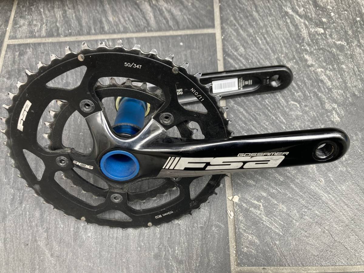 【傷や汚れあり】中古傷あり FSA gossamer ゴッサマー クランク 170mm BB386EVO/BBright用 50/34T 1万 ...