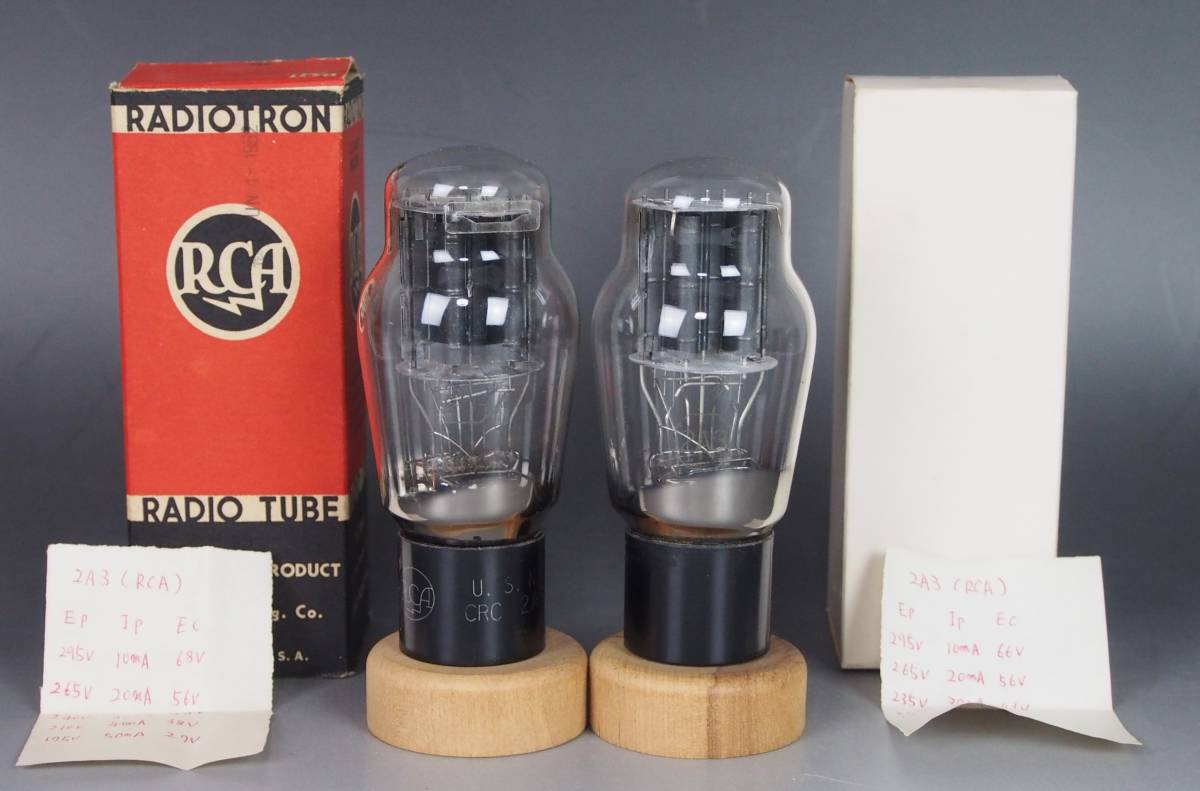 【目立った傷や汚れなし】SG-804 RCA 2A3 真空管 2本 ペア 詳細メモ有り 箱付 通電確認済み ヴィンテージ オーディオ チューブ の落札情報詳細| ヤフオク落札価格情報 オークフリー