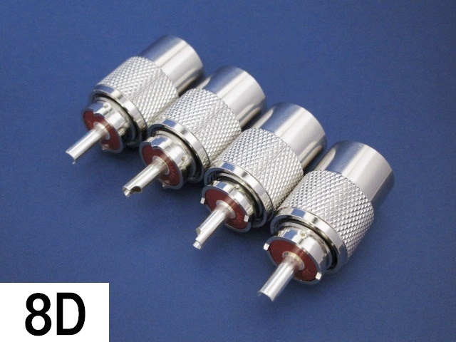 【未使用】国産《即決 送料140円可》8d M型コネクター 4個 Mp 8 8d Fb・8d 2vに! 8dfb・8d2v用 日本製 Made