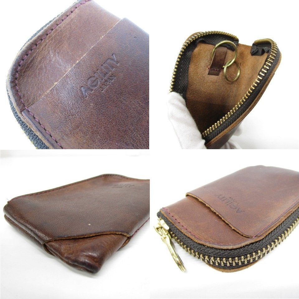 【傷や汚れあり】[即日発送] レザー小物 3点セット AGILITY affa バトン キーケース/KC,s ココペリ コインケース/PRIMA CLASSE 二つ折り財布 ブラウン系 371 ...