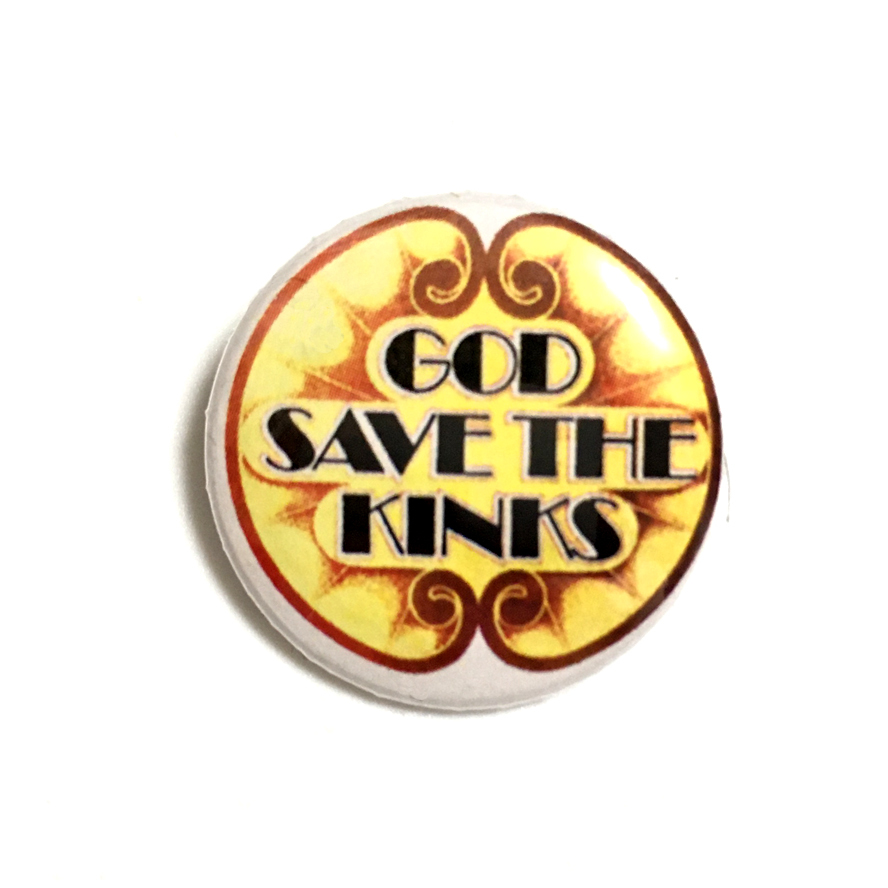 【未使用】缶バッジ 25mm God Save The Kinks キンクス Garage Punk Mods モッズ Power Pop ...