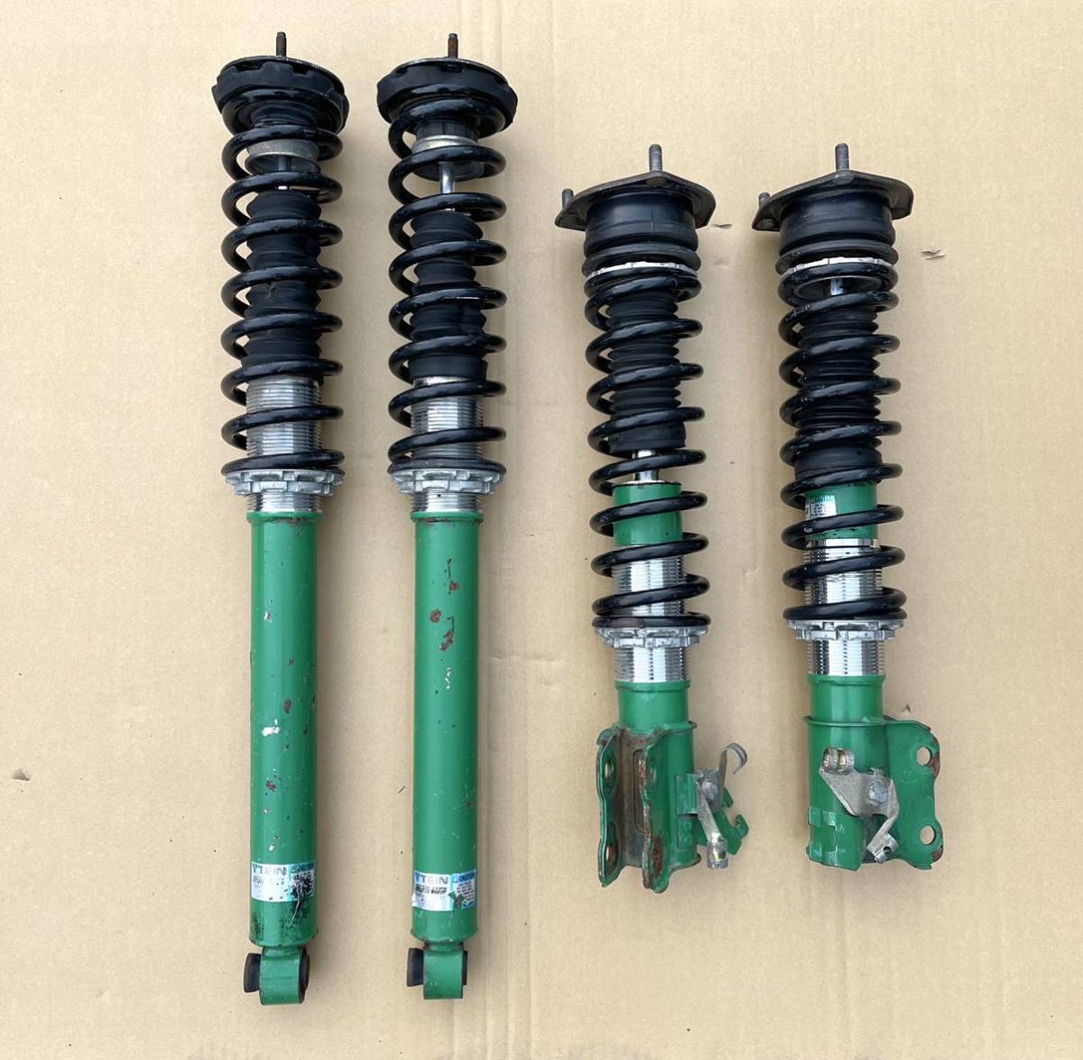 【目立った傷や汚れなし】売り切り! 日産 WGC34 C34 ステージア TEIN テイン TYPE WAGON タイプワゴン 車高調 サスペンション 1台分セット 固着なし/オイル漏れなしの ...