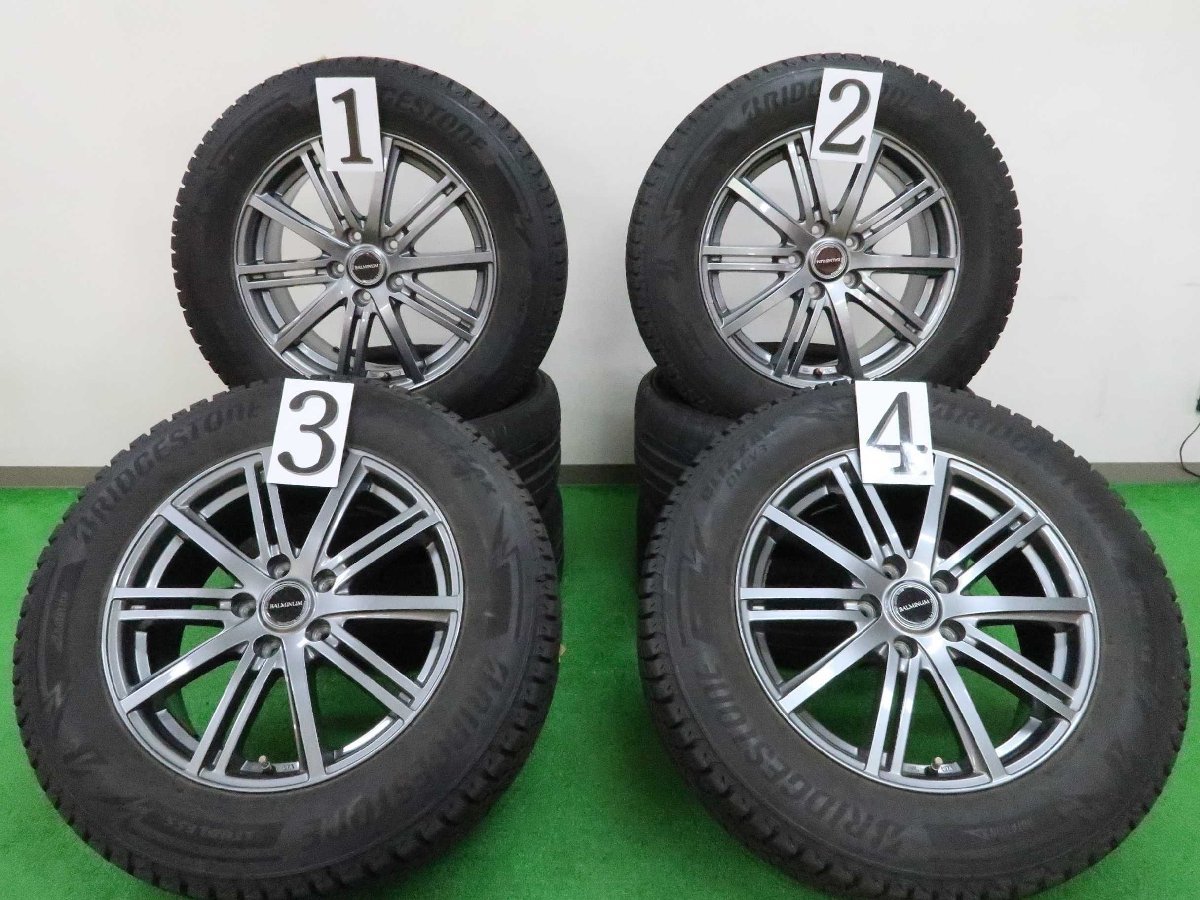 【目立った傷や汚れなし】良品★BALMINUM 17インチ 17×7J +38 114.3-5穴 2020年製/8分山★225/65R17 102H 4本[ヴォクシー/ノア/アルファード ...