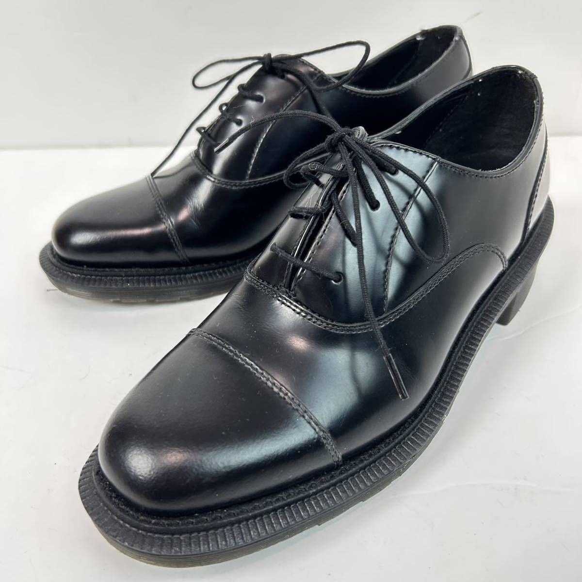 【目立った傷や汚れなし】v95 Dr. Martens ドクターマーチン レザーシューズ ビジネスシューズ ローファー レースアップ 4ホール UK4 EU37 レディース 正規品 BLACK ...