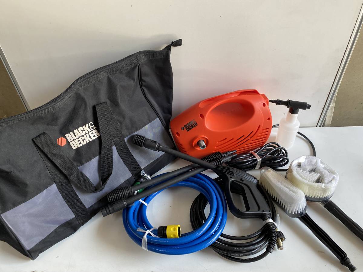 【目立った傷や汚れなし】④t576 BLACK＆DECKER ブラックアンドデッカー 高圧洗浄機 Z-PW1450 屋外用 2007年製 アクセサリー ブラシ ホース 専用ケース付の落札情報 ...