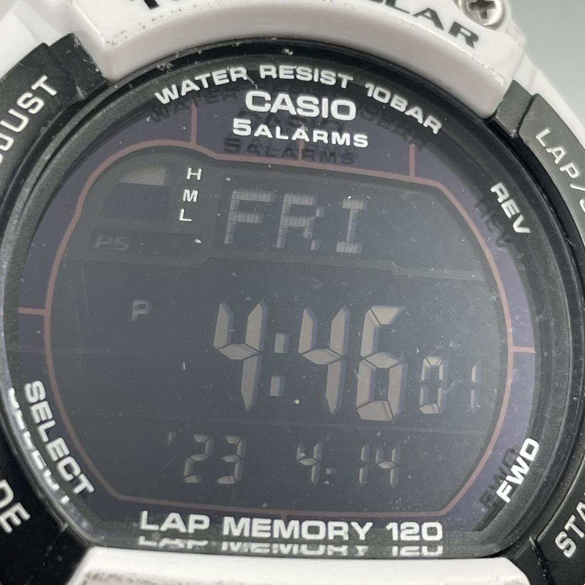 【傷や汚れあり】E352-SB4-14 CASIO カシオ メンズ腕時計 デジタル タフソーラー 5ALARMS W-S220 3271 ワールドタイム ライト ストップウォッチ 稼働 ③の ...