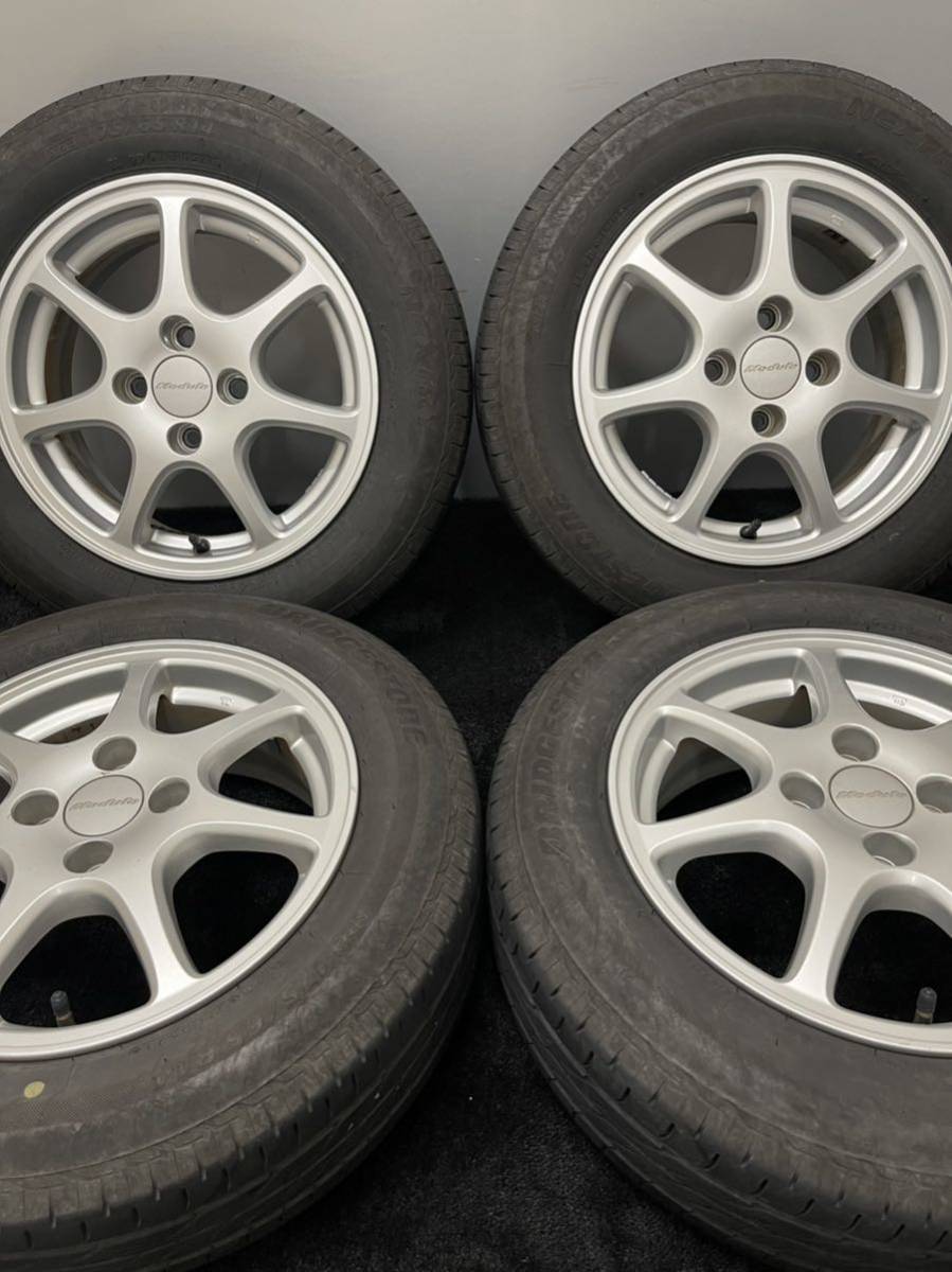 【目立った傷や汚れなし】175/65R14 BRIDGESTONE/NEXTRY 21年 Modulo 14インチ 5.5J ＋45 100 4H 夏タイヤ 4本 ブリヂストン ネクストリー ...