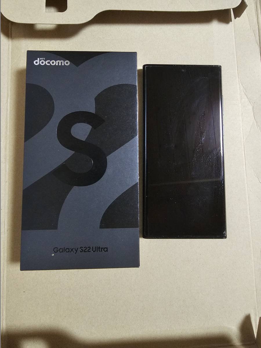 【やや傷や汚れあり】【送料無料】docomo Galaxy S22 Ultra 5G SC-52C ブラック Whitestone dome ...