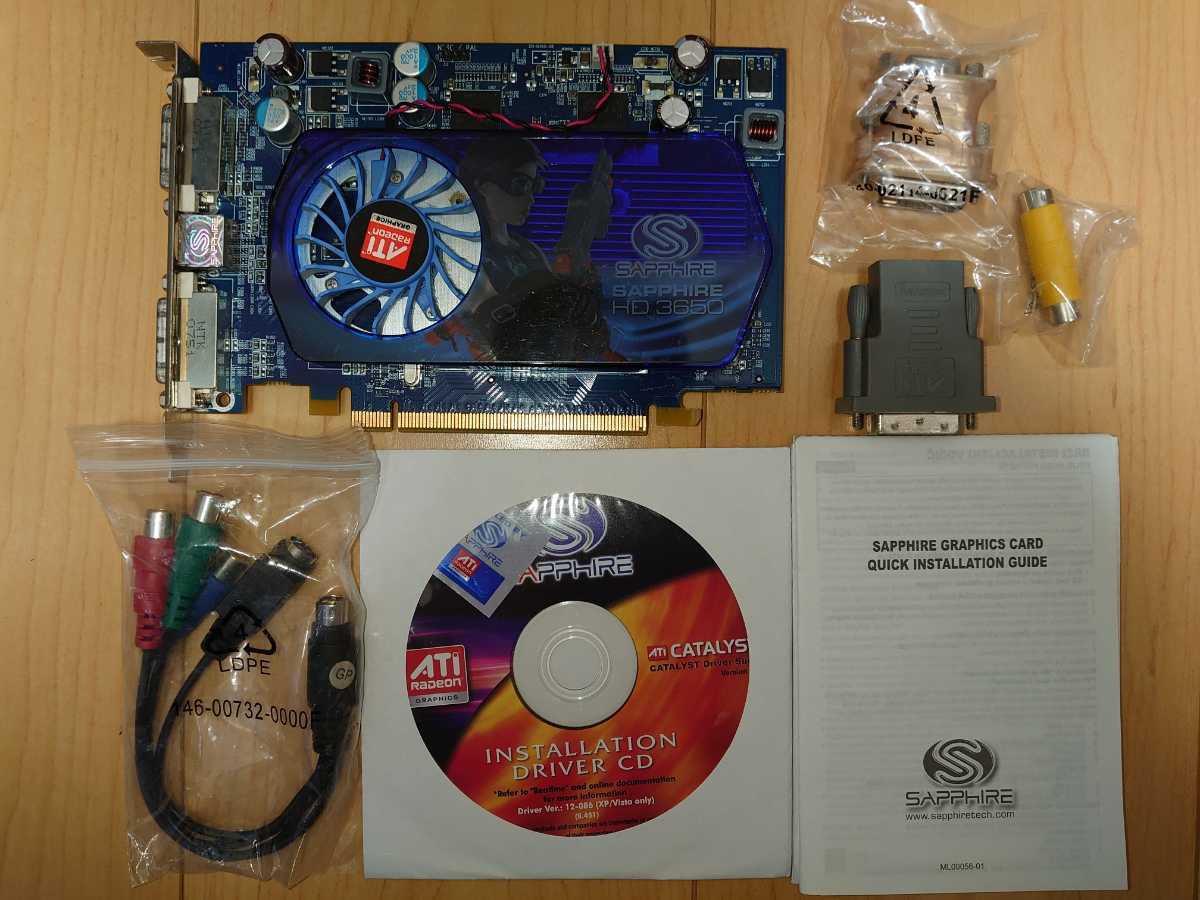 【やや傷や汚れあり】SAPPHIRE Radeon HD3650 256MB GDDR3 PCI-E DUAL DVI-E/TVOの落札情報詳細 - ヤフオク落札価格検索 オークフリー