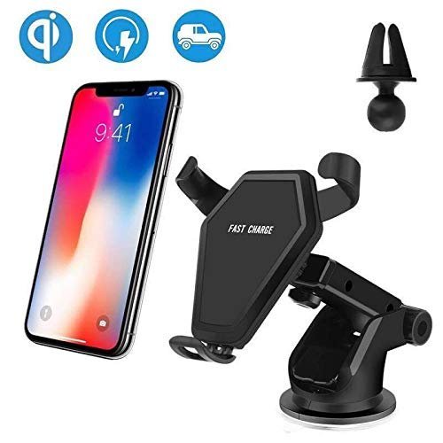 【未使用】【vaps_7】Qi ワイヤレス充電器 車載ホルダー スマホホルダー iPhone8/iPhone8Plus/iPhoneX/XS/XS Max/Galaxy/Android 送込の ...