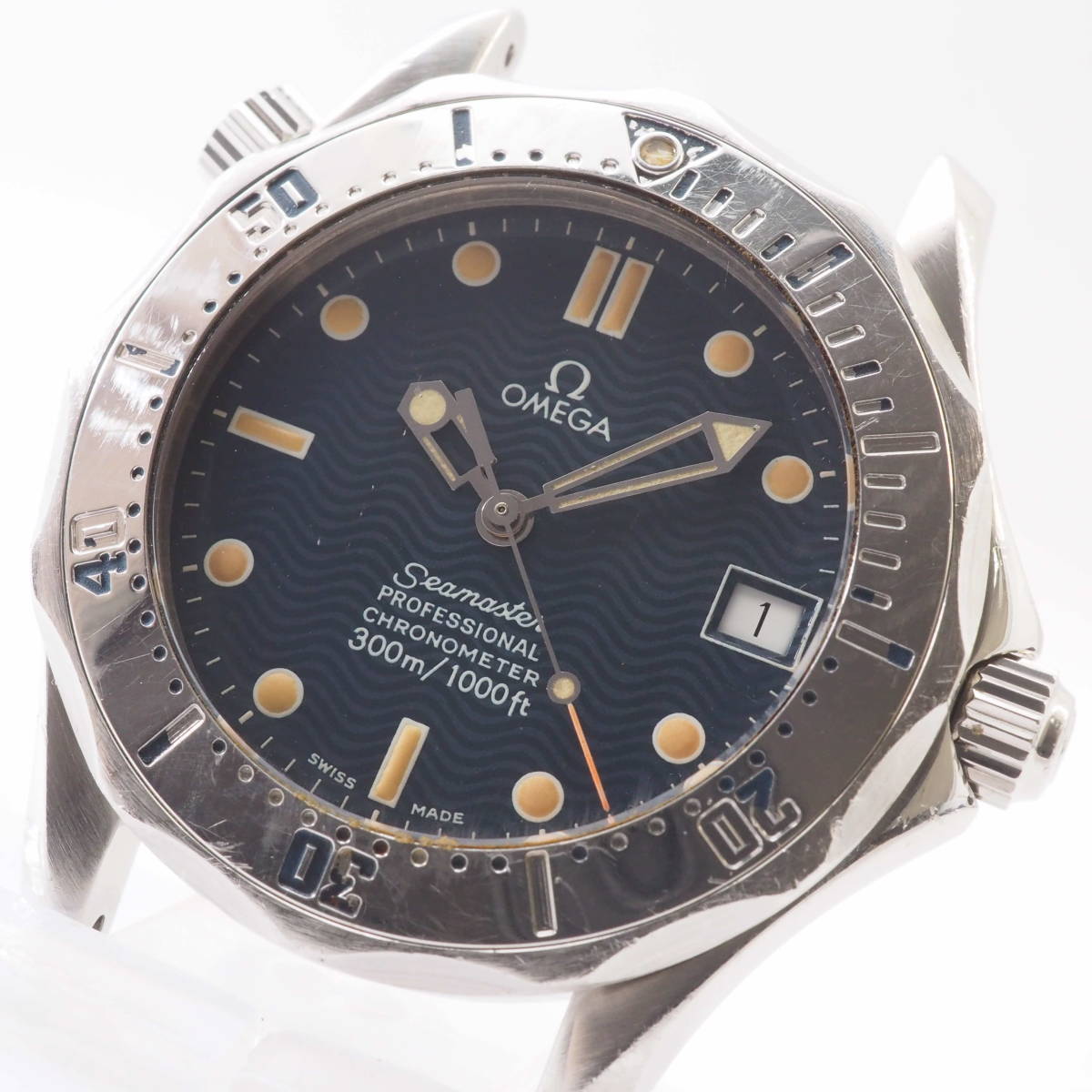 【傷や汚れあり】オメガ シーマスタープロフェッショナルクロノ300m Ref,168.1502 Cal,1109 OMEGA Seamaster デイト自動巻 紺 メンズ 本体のみ ...