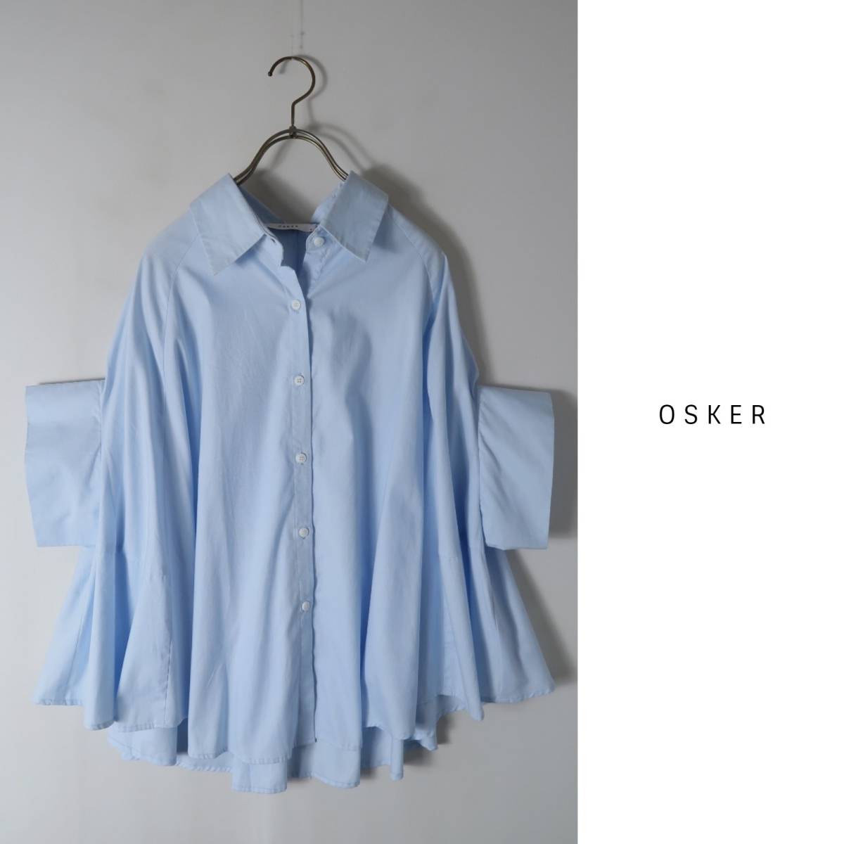 【目立った傷や汚れなし】百貨店購入/オスカー OSKER☆洗える ポンチョ風 ワイドカフスシャツ Sサイズ☆ K-M 4023の落札情報詳細 ...