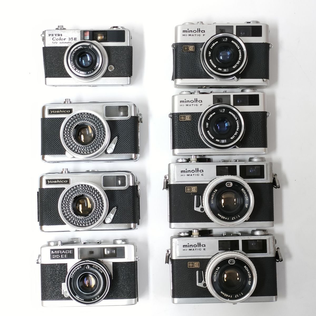 【傷や汚れあり】Petri Color 35E , Chinon MIRAGE 35EE , Hi Matic E 他 レンジファインダー 8 ...