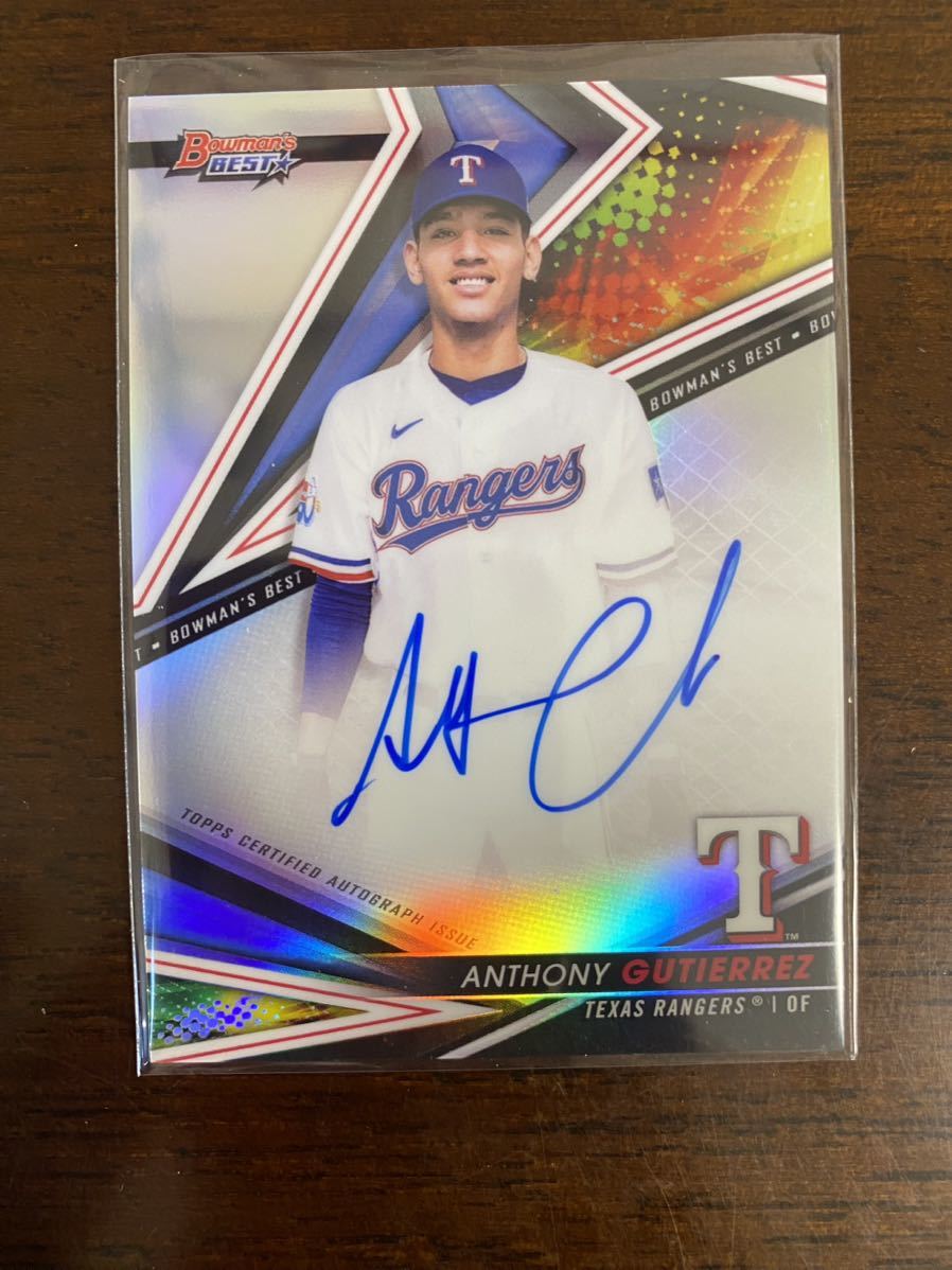 【目立った傷や汚れなし】【有望株リフオート】2022 topps bowman's best Anthony Gutierrez 直筆サイン ...