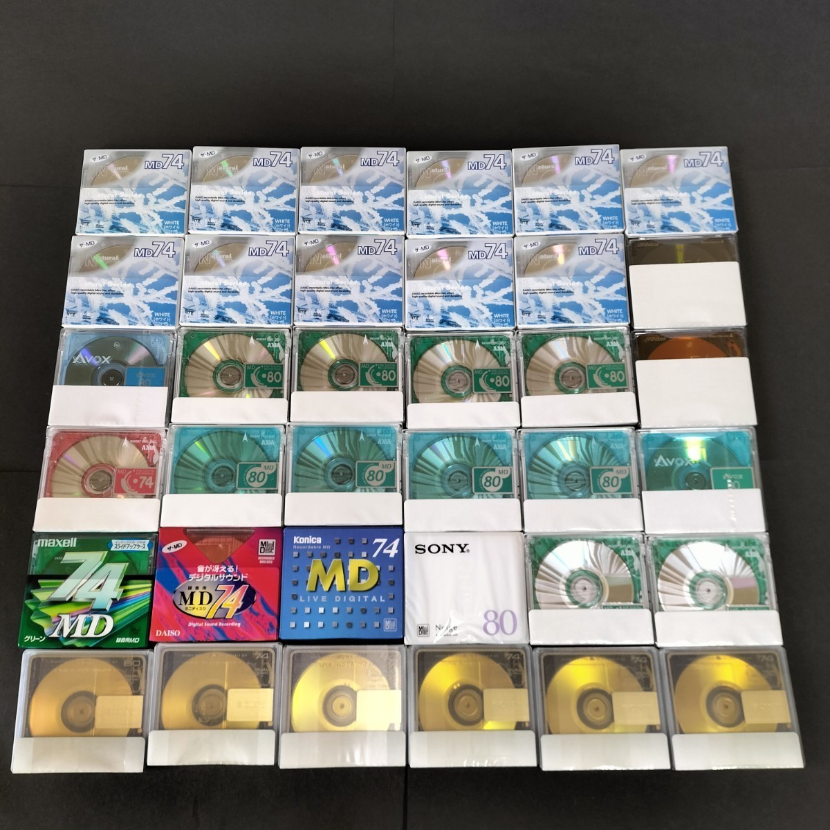 【未使用】【未使用36枚】MDディスク★MD Mini Disc★ミニディスク★SONY★AXIA★DAISO★maxell★Konica ...