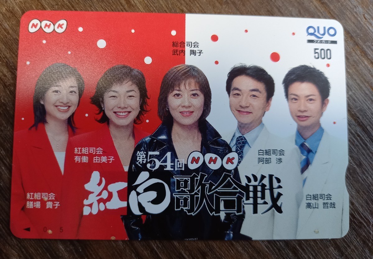 【未使用】即決！未使用クオカード 第54回 NHK紅白歌合戦 有働由美子 膳場貴子の落札情報詳細 - Yahoo!オークション落札価格検索 オークフリー